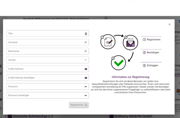Registrierung – iDocLive2 Wissensmanagement
